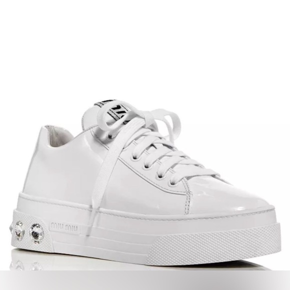 Miu Miu | Shoes | Miu Miu Rhinestone Sneaker | Poshmark